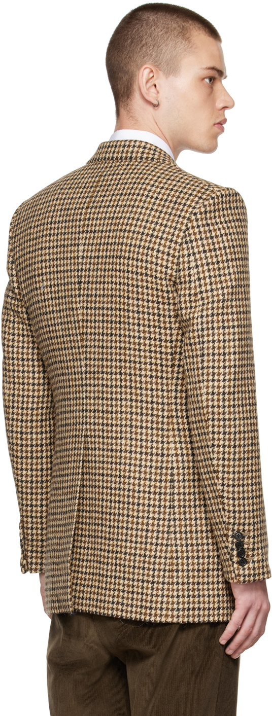 Husbands Beige Houndstooth Jacket Husbands