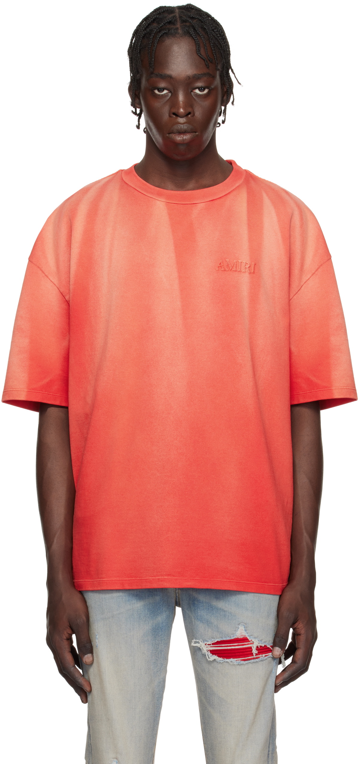 AMIRI Red Vintage 'Amiri' Oversized T-shirt Amiri