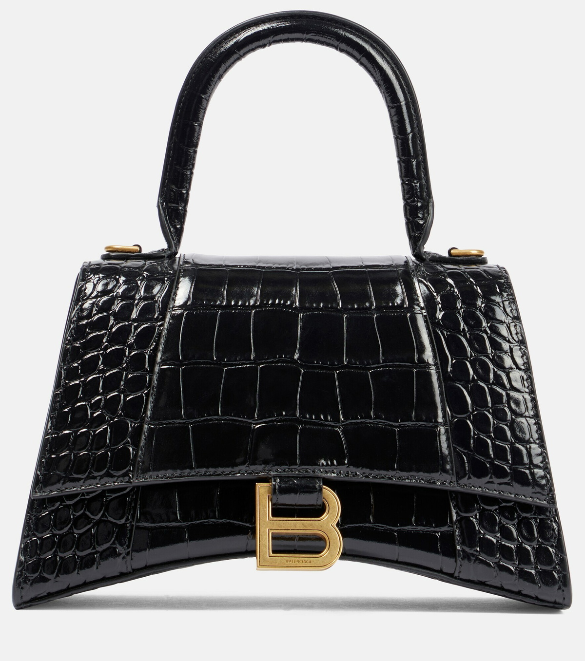Balenciaga - Hourglass XS croc-effect leather crossbody bag Balenciaga