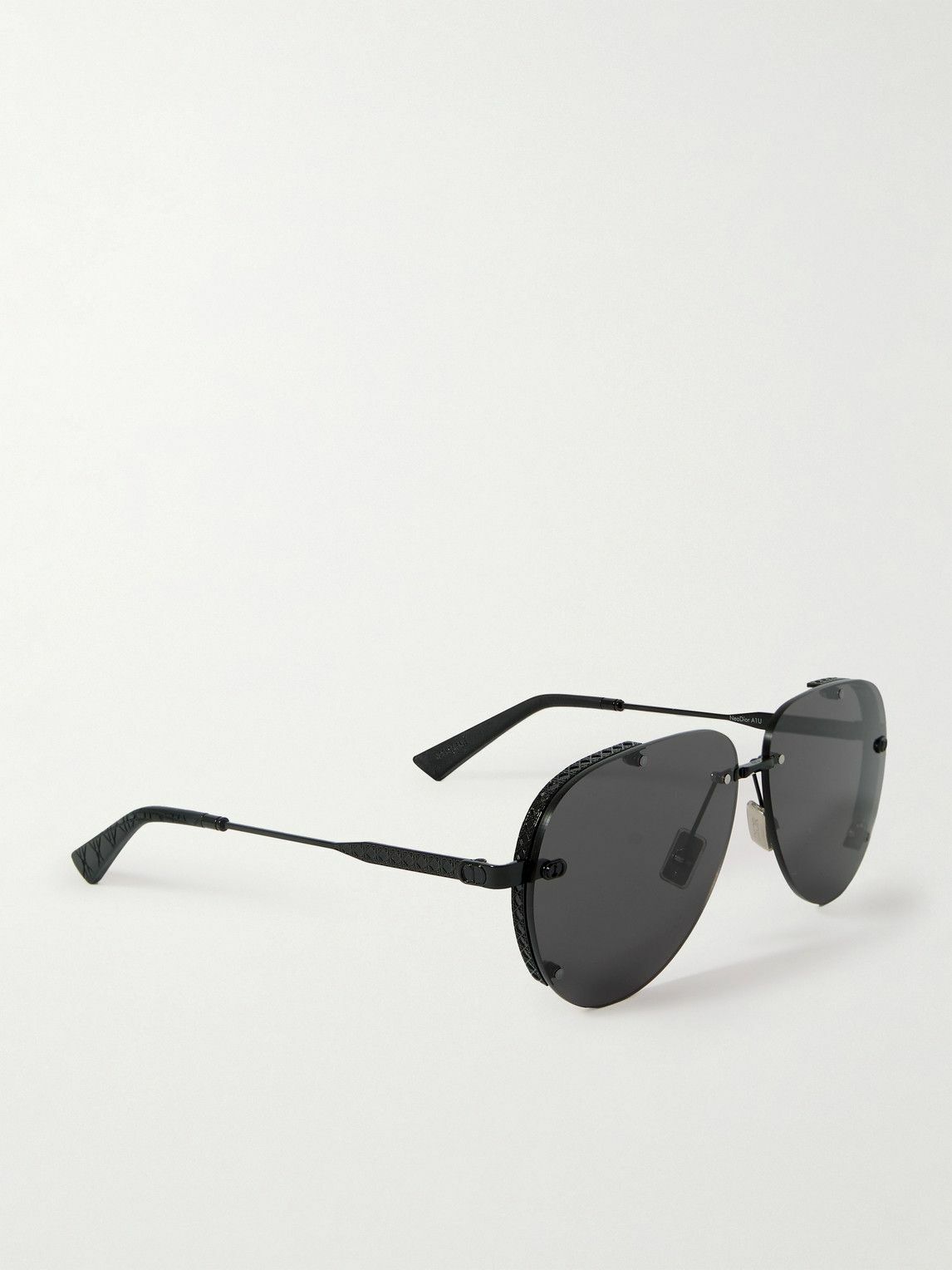 Dior Eyewear - NeoDior A1U Aviator-Style Guilloché Gunmetal-Tone ...