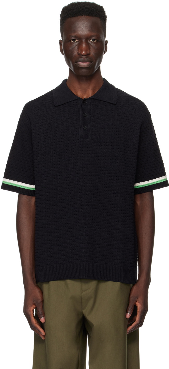 Solid Homme Black Stripe Polo Solid Homme