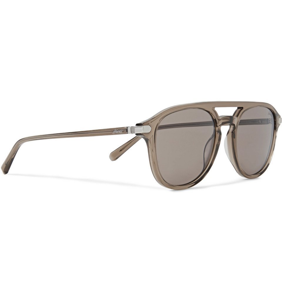 Brioni Aviator Style Acetate Sunglasses Brown Brioni