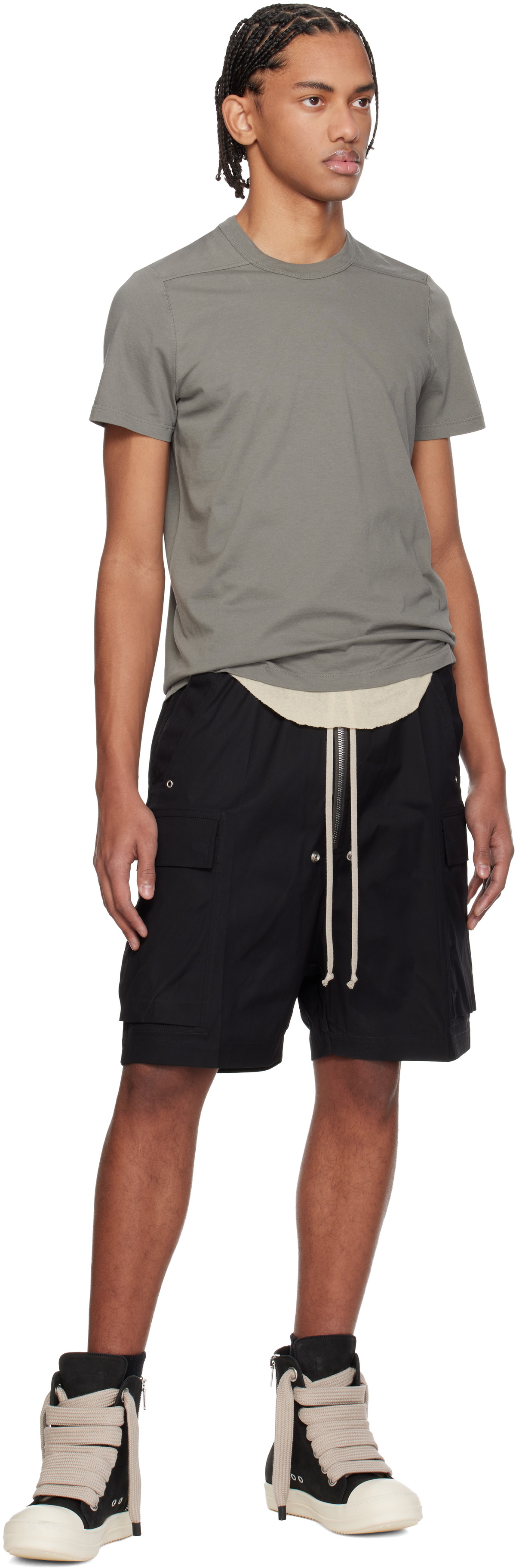 Rick Owens Gray Temple Short Level T-shirt Rick Owens