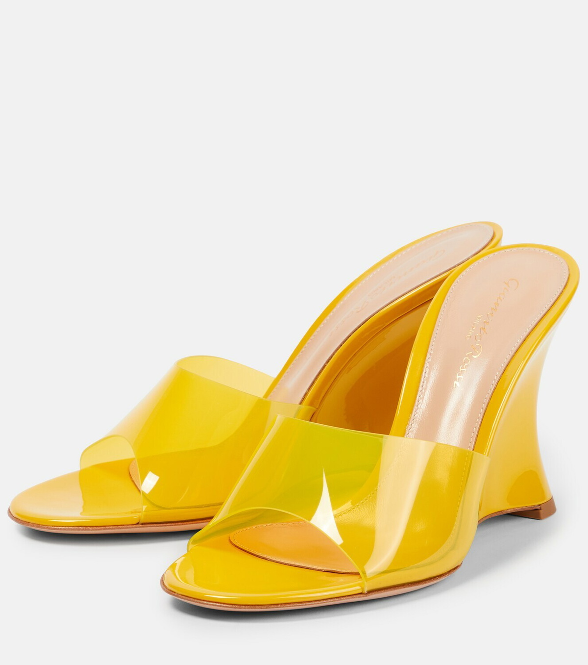 Gianvito Rossi - Vernice PVC wedge mules Gianvito Rossi