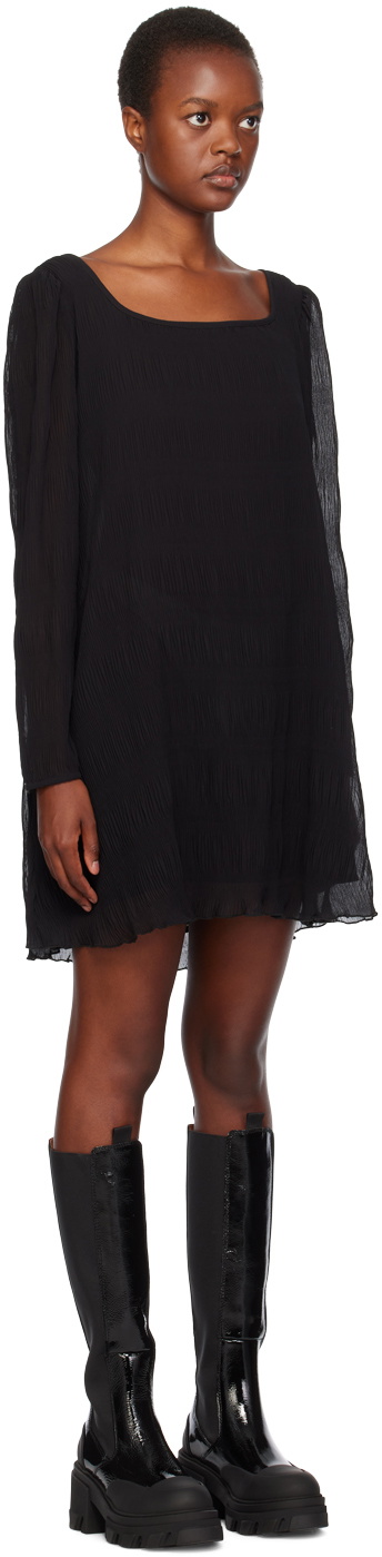 GANNI Black Pleated Minidress GANNI
