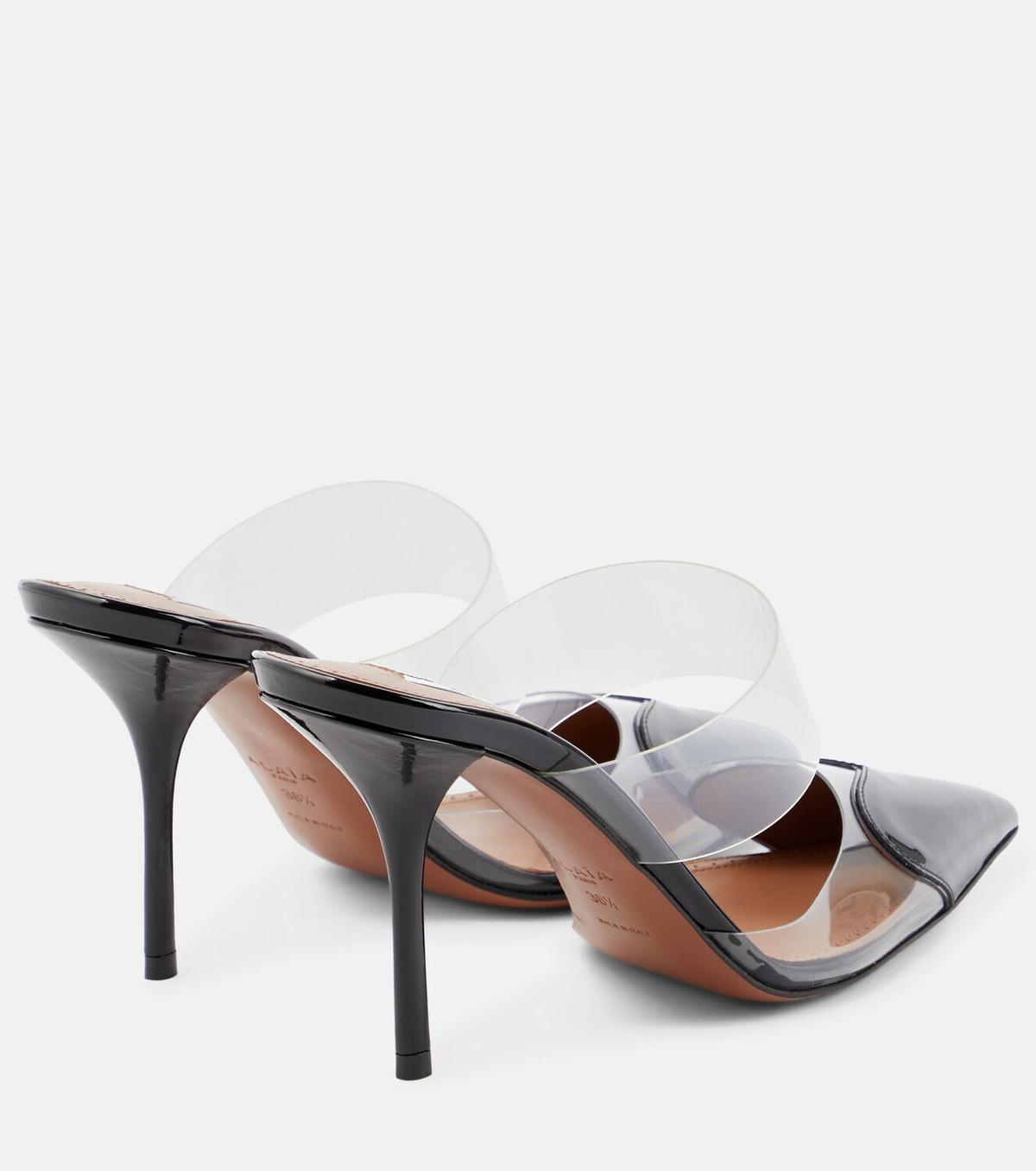 Alaïa Cœur patent leather and PU mules ALAÏA