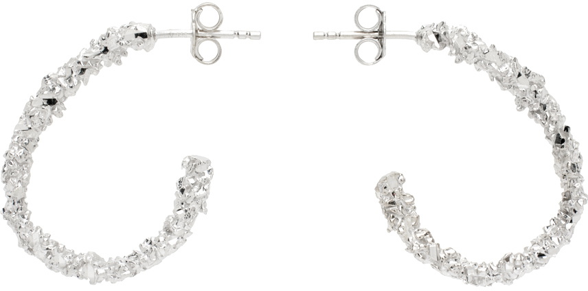 Veneda Carter Silver Medium VC003 Open Hoop Earrings Veneda Carter