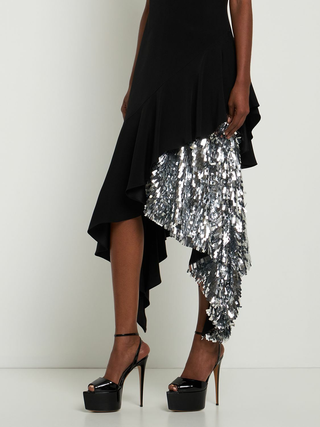 ALEXANDRE VAUTHIER - 150mm Faux Metallic Leather Sandals Alexandre Vauthier