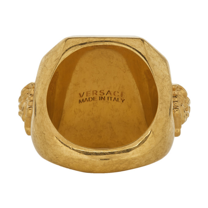 Versace Gold and Purple Gem Ring Versace