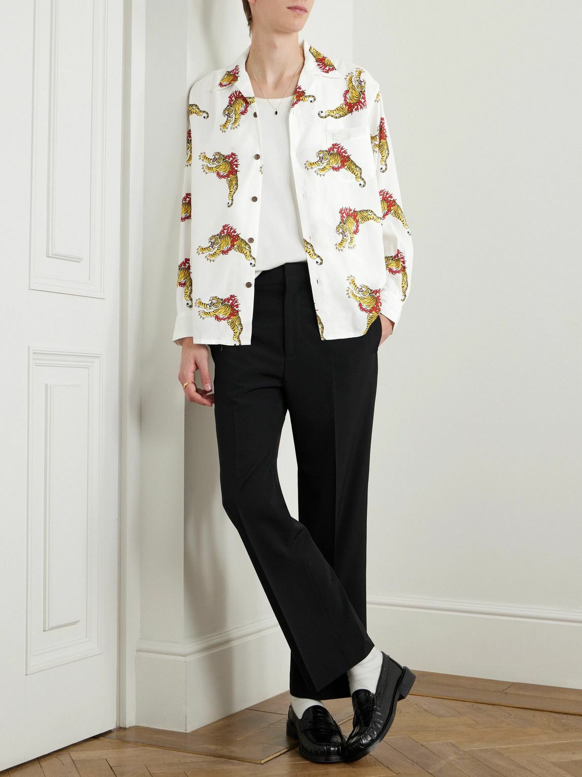 Wacko Maria - Tim Lehi Convertible-Collar Printed Matte-Satin Shirt ...