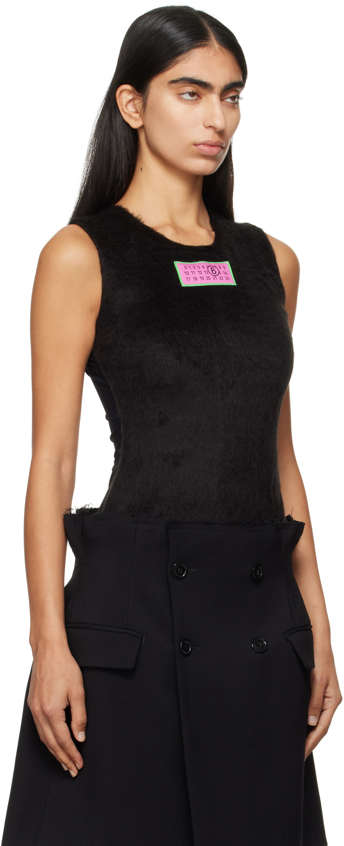 MM6 Maison Margiela Black Lycra Jersey Bodysuit MM6 Maison Margiela