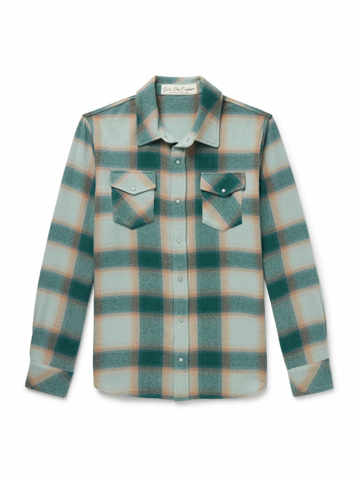 God's True Cashmere - Checked Cashmere Shirt - Green God's True Cashmere