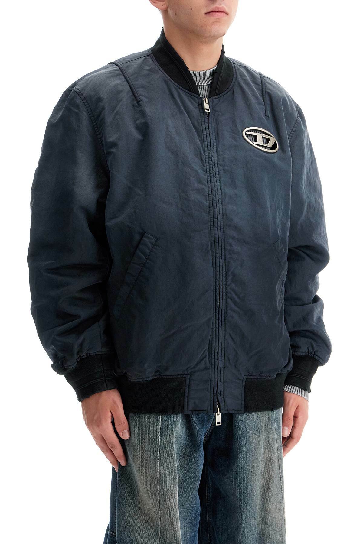 DIESEL gradient effect bomber jacket Black Diesel