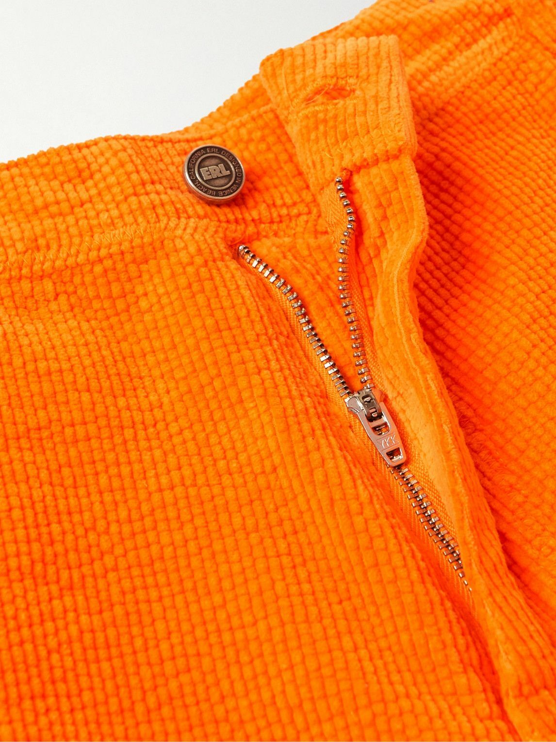 ERL - Straight-Leg Cotton-Corduroy Shorts - Orange ERL