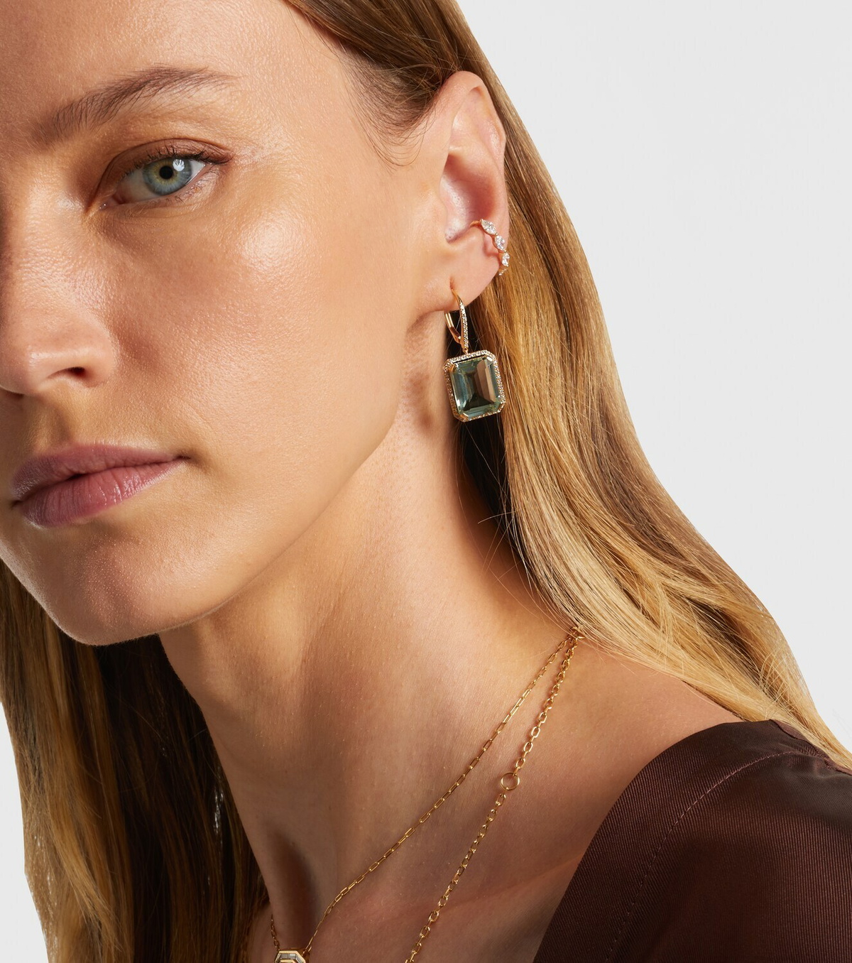 Shay Jewelry Portrait 18kt gold earrings with amethysts and diamonds ...
