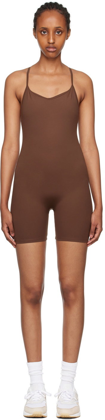 Girlfriend Collective Brown Barre Unitard Girlfriend Collective