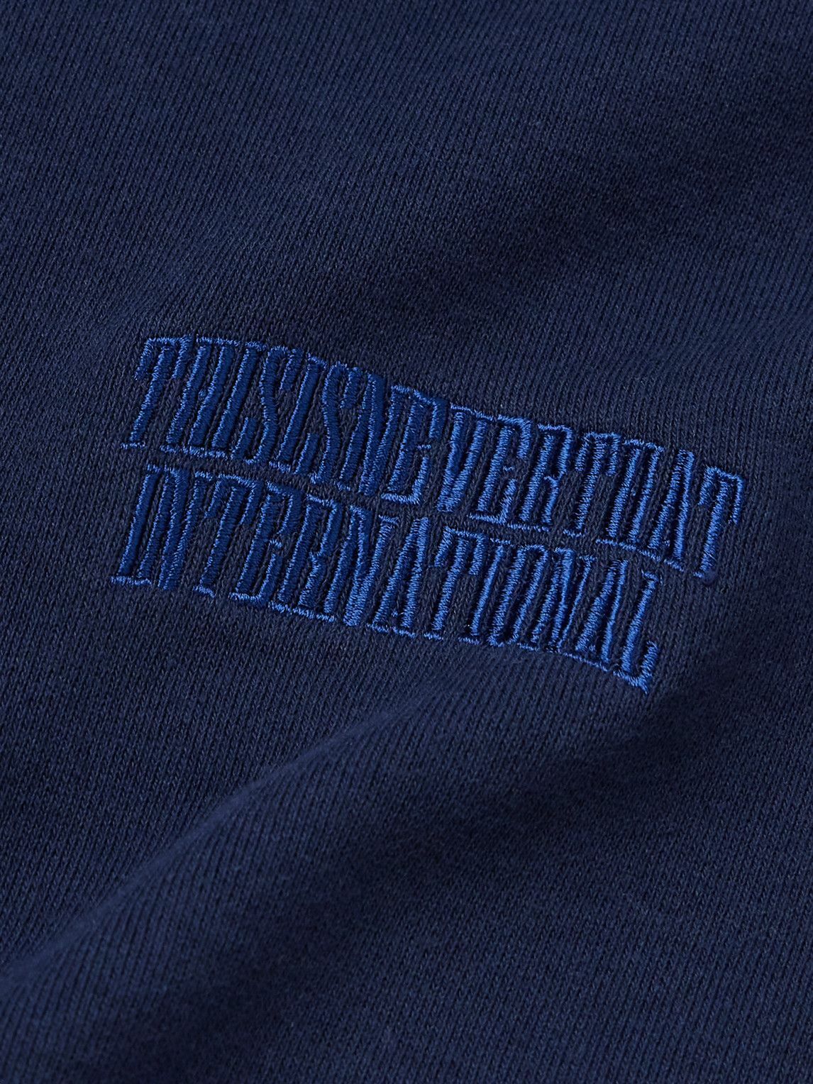 thisisneverthat - Logo-Embroidered Cotton-Jersey Hoodie - Blue ...