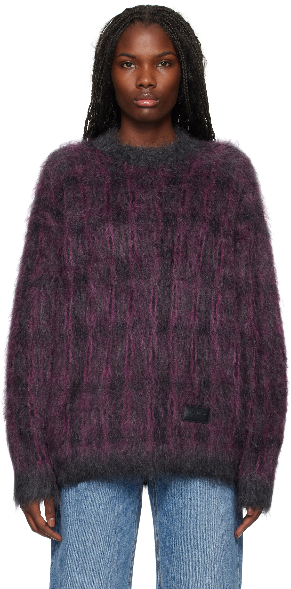 Alexander Wang Pink & Black Oversize Plaid Sweater Alexander Wang
