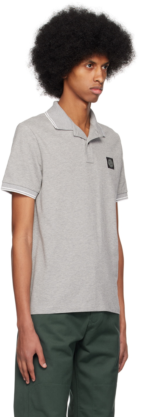 Stone Island Gray Slim-Fit Polo Stone Island