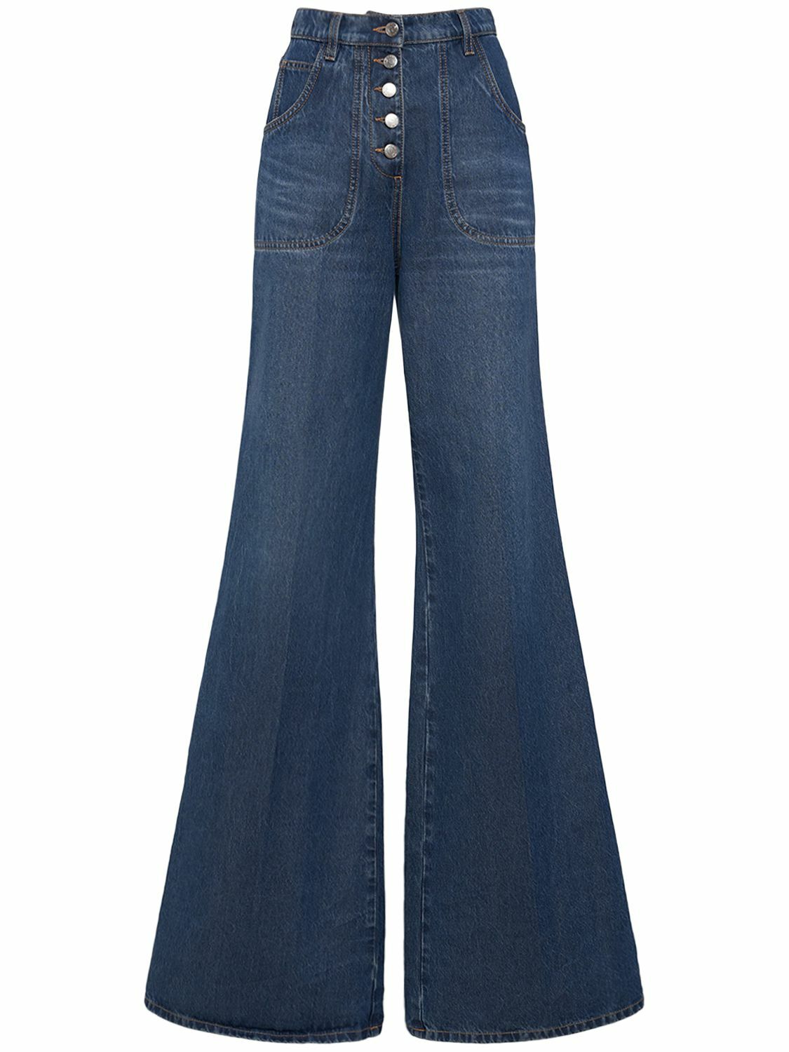 ETRO - Embroidered Denim Flared Jeans Etro