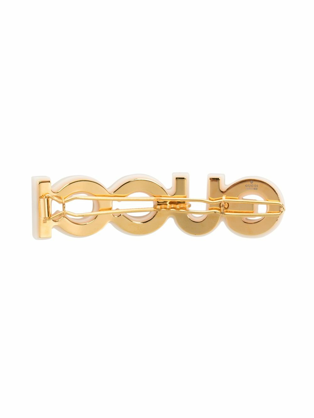 Gucci Gold Tone Crystal Embellished Hair Clip Gucci