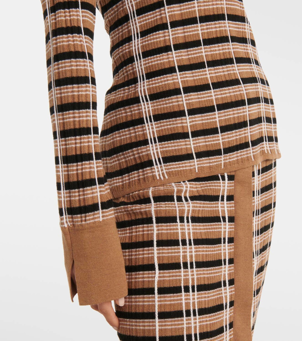 Joseph Checked wool and silk polo sweater Joseph