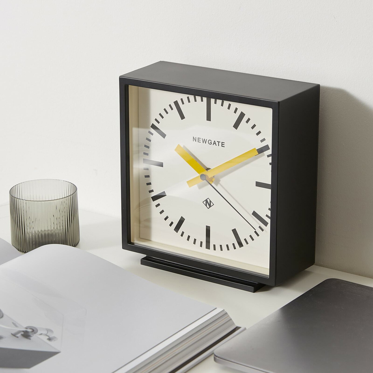 Newgate Clocks AMP Railway Mantel Clock in Yellow Newgate Clocks