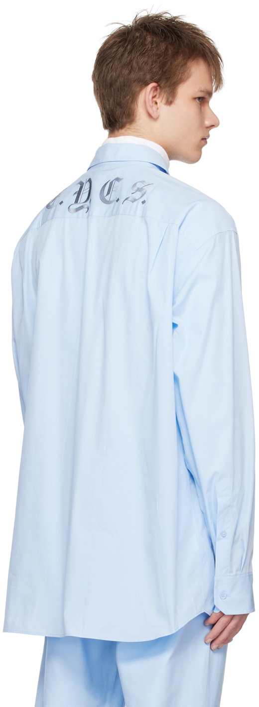 Raf Simons Blue Embroidered Shirt Raf Simons