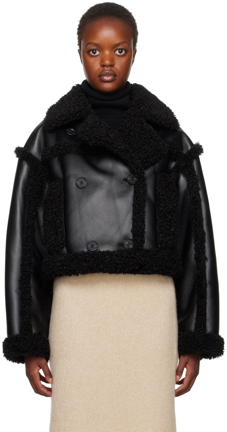 Stand Studio Black Kristy Faux-Shearling Jacket Stand Studio
