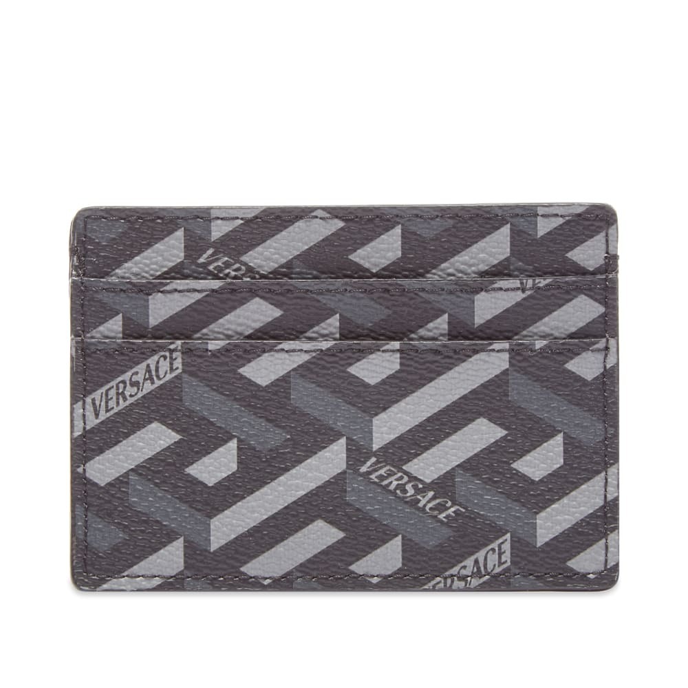 Versace Monogrammed Geometric Logo Card Holder Versace