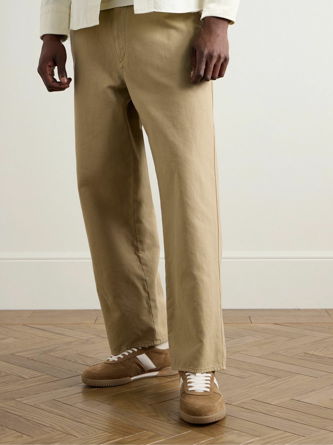 TOM FORD - Terence Leather-Trimmed Suede Sneakers - Neutrals TOM FORD