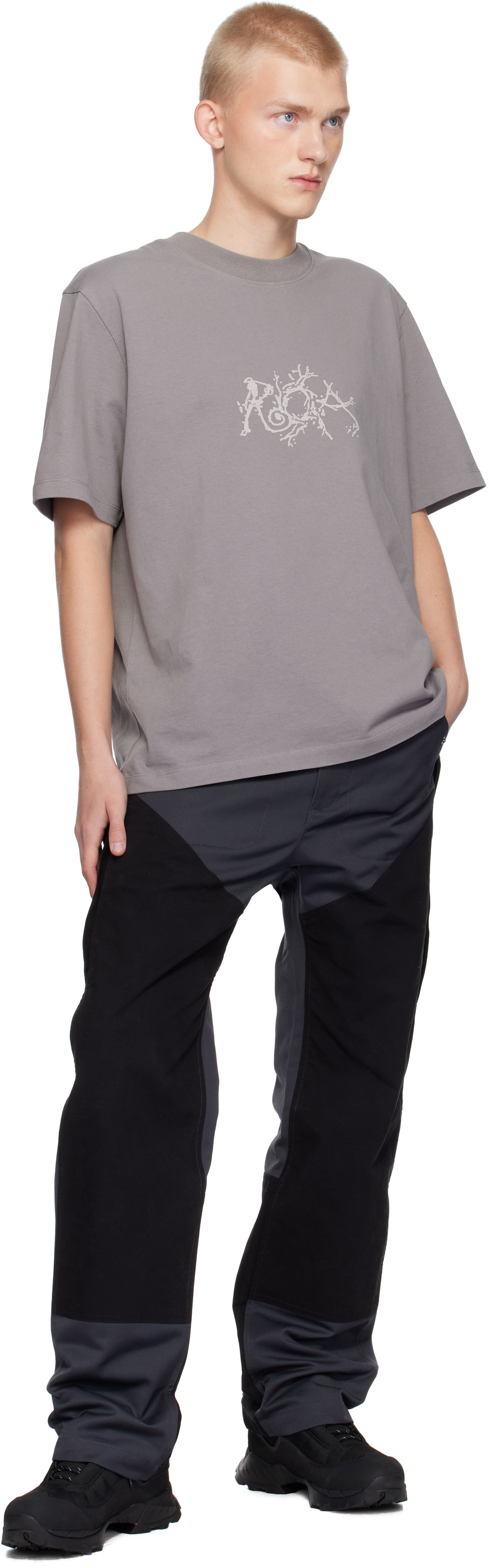 ROA Gray Graphic Boxy T-shirt ROA