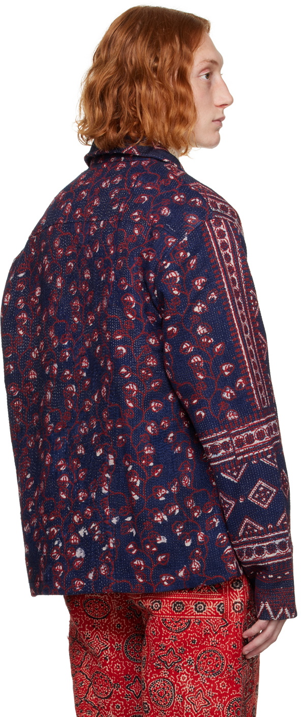 Karu Research Indigo Embroidered Jacket Karu Research