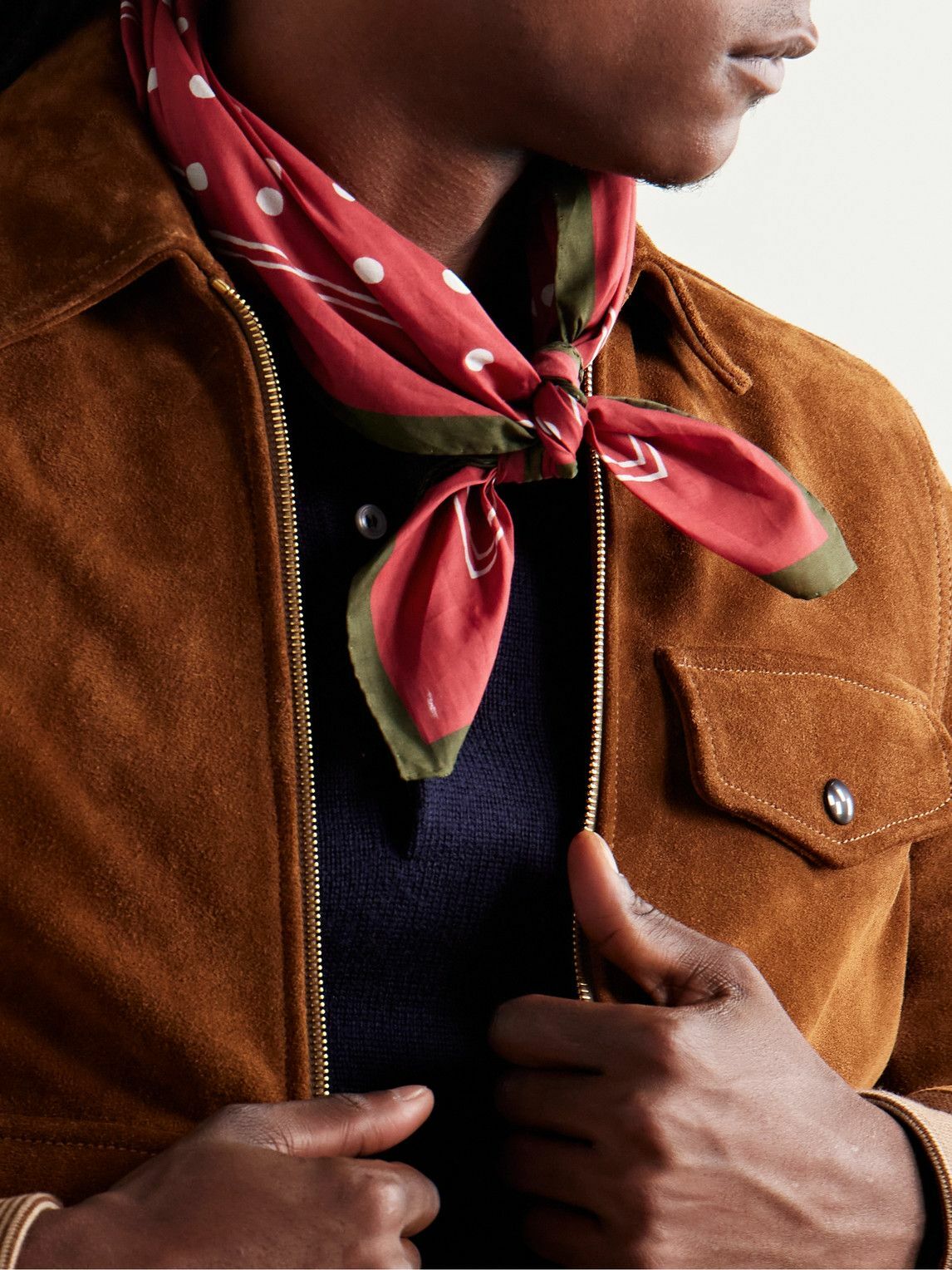Drake's - Polka-Dot Cotton-Voile Scarf Drake's