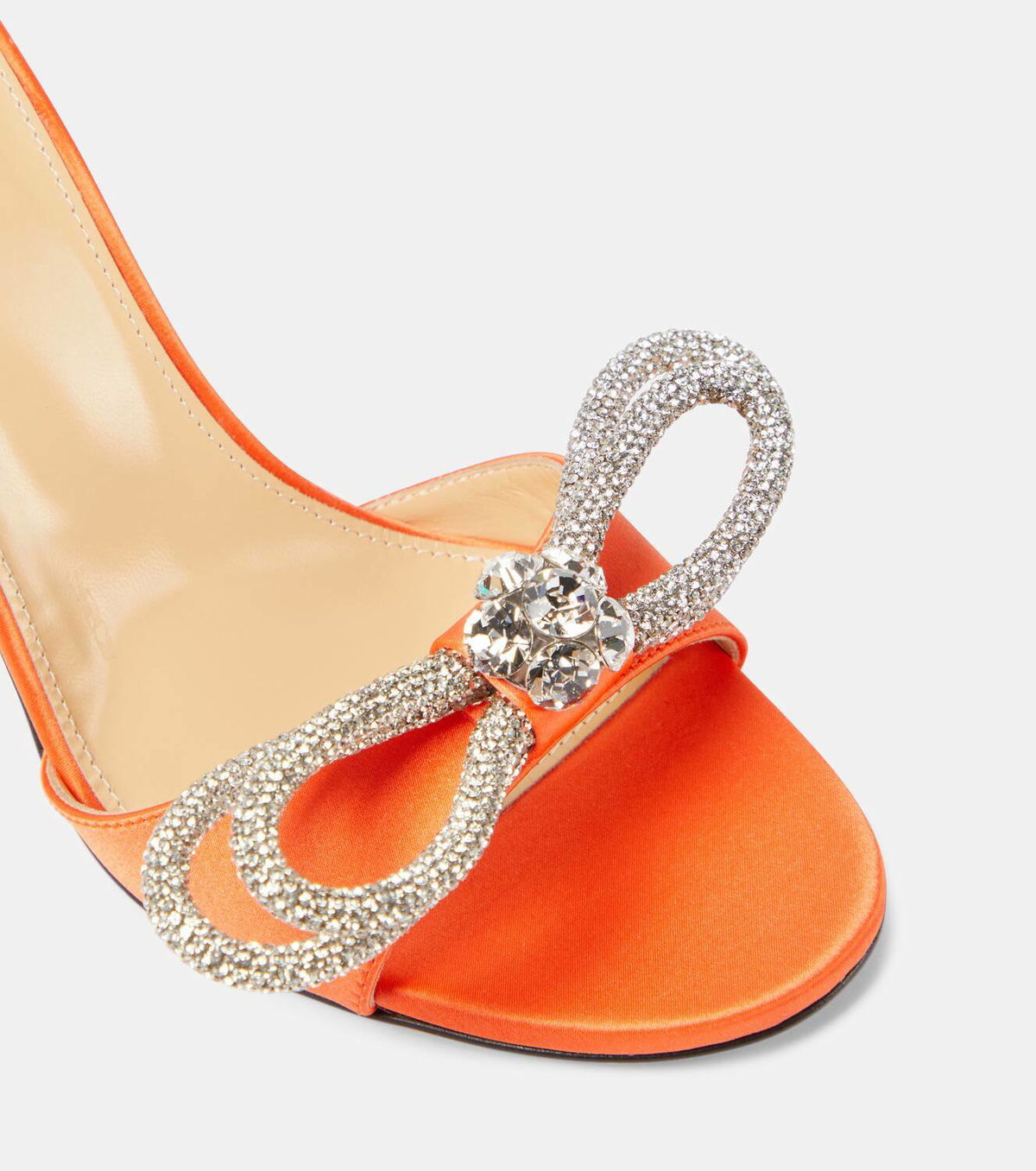 Mach & Mach Double Bow embellished satin mules MACH & MACH
