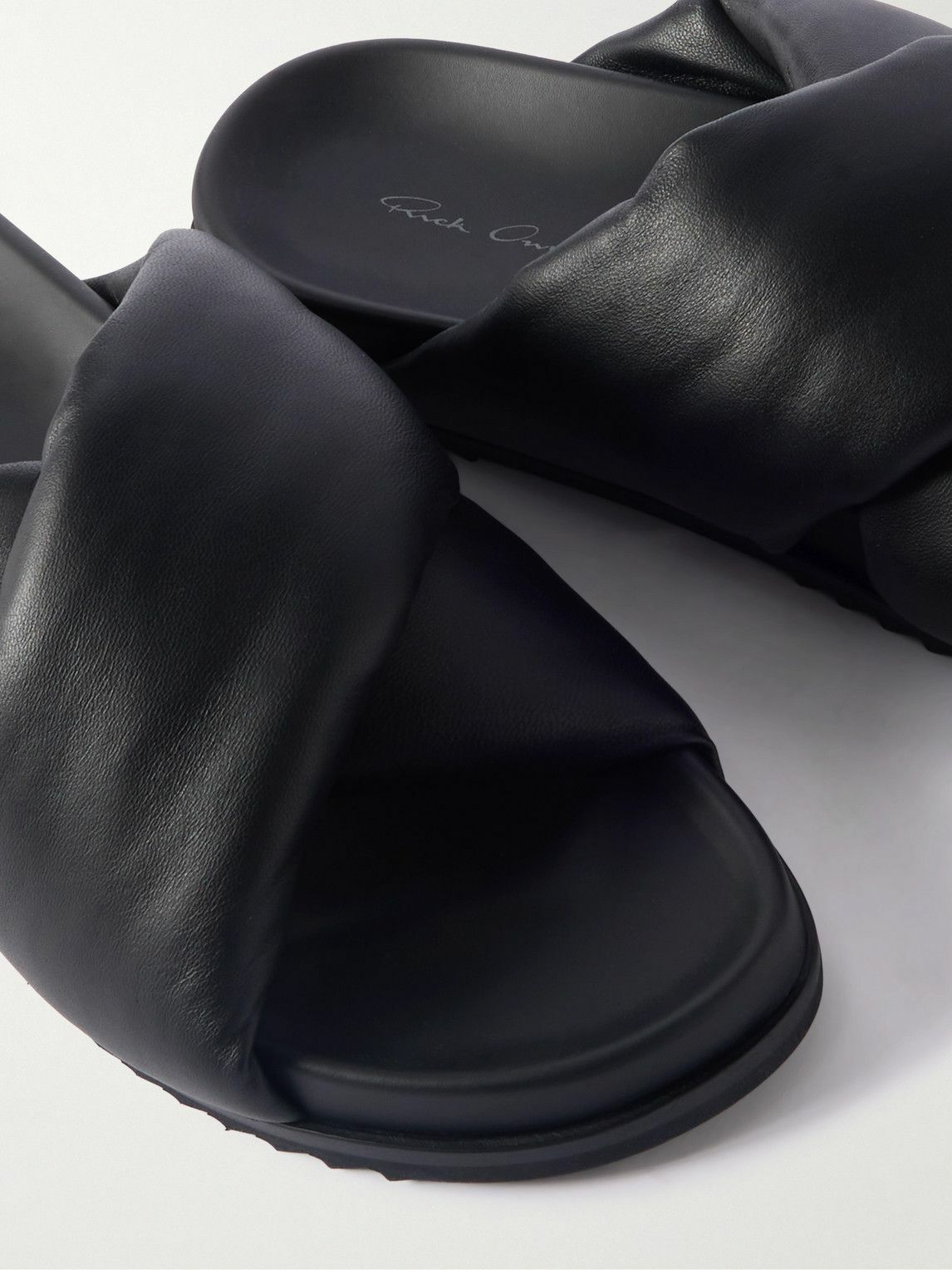 Rick Owens - Donut Granola Leather Sandals - Black Rick Owens