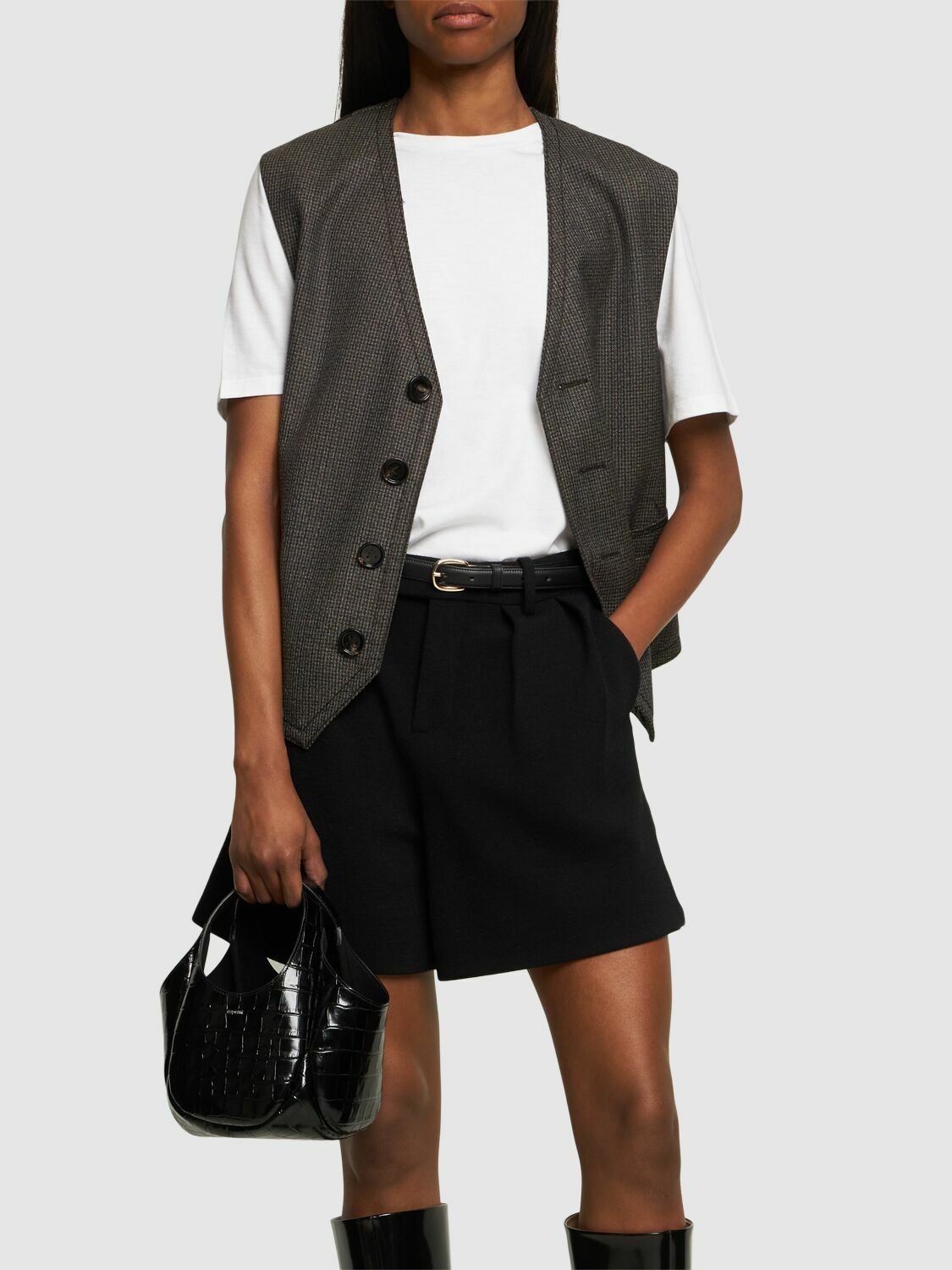 COPERNI - Mini Swipe Bucket Embossed Leather Bag Coperni