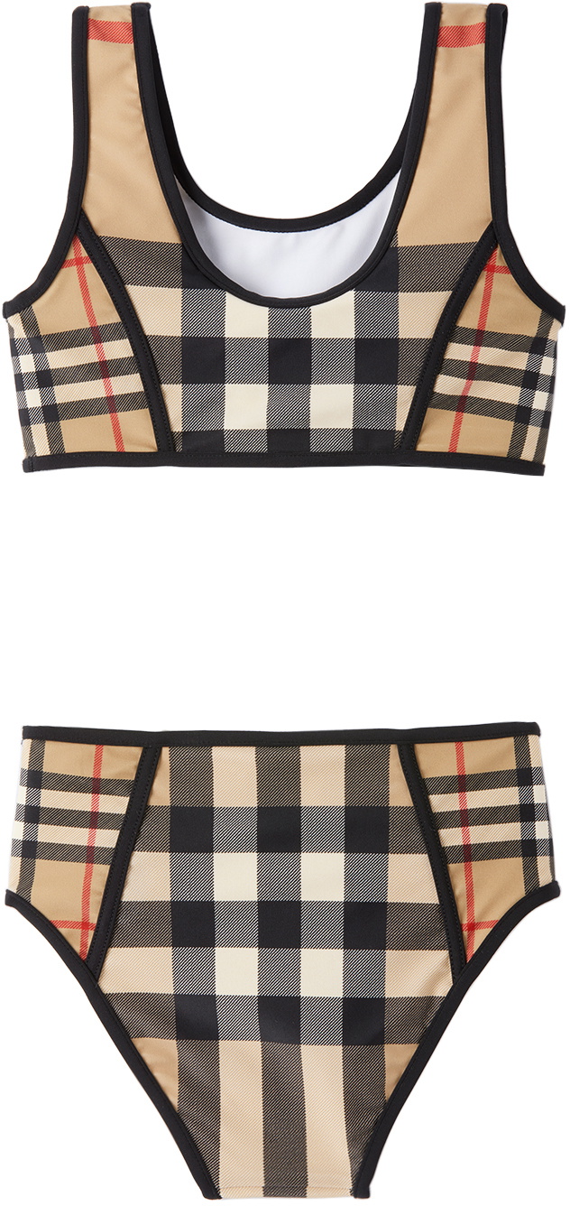 Burberry Kids Beige Check Bikini Burberry