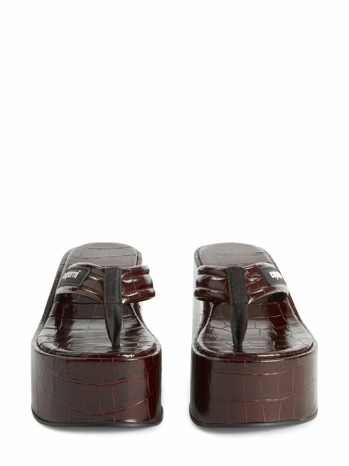 COPERNI - 100mm Croc Embossed Wedge Sandals Coperni