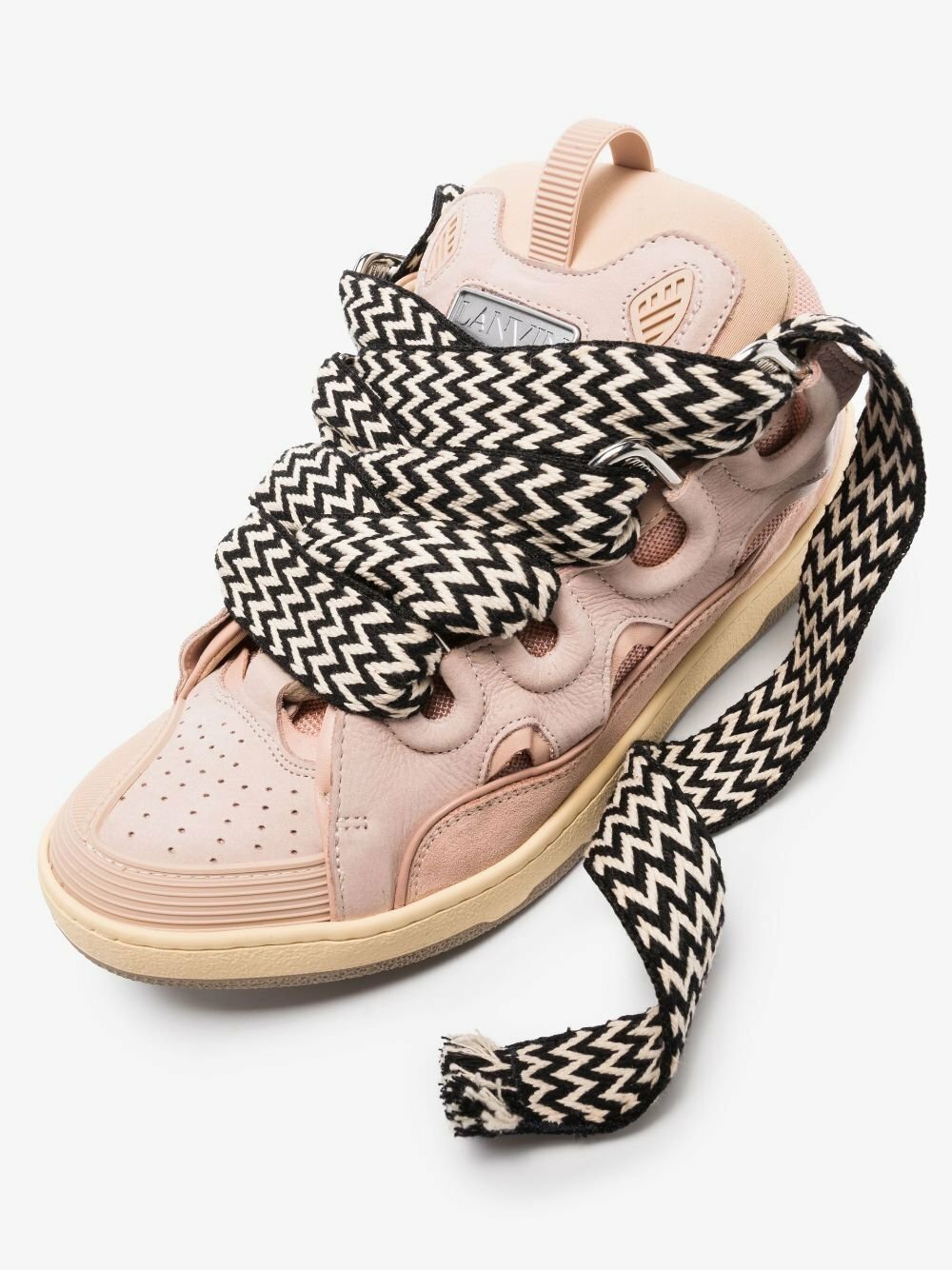 Lanvin Pink Curb Leather Sneakers Lanvin