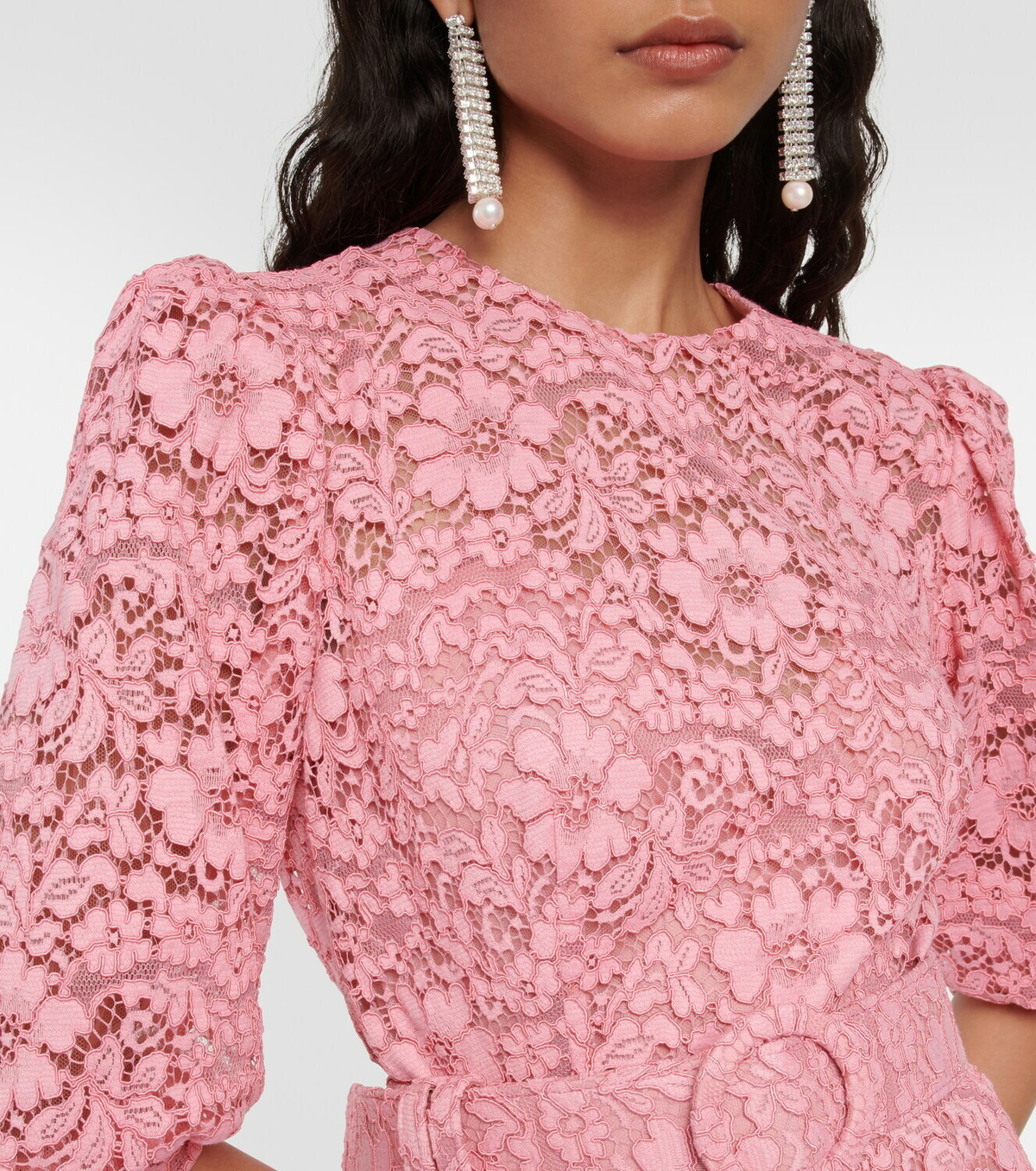 Costarellos Belted lace maxi dress Costarellos