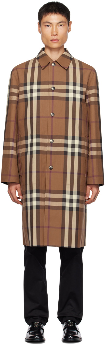 Burberry Brown Check Coat Burberry
