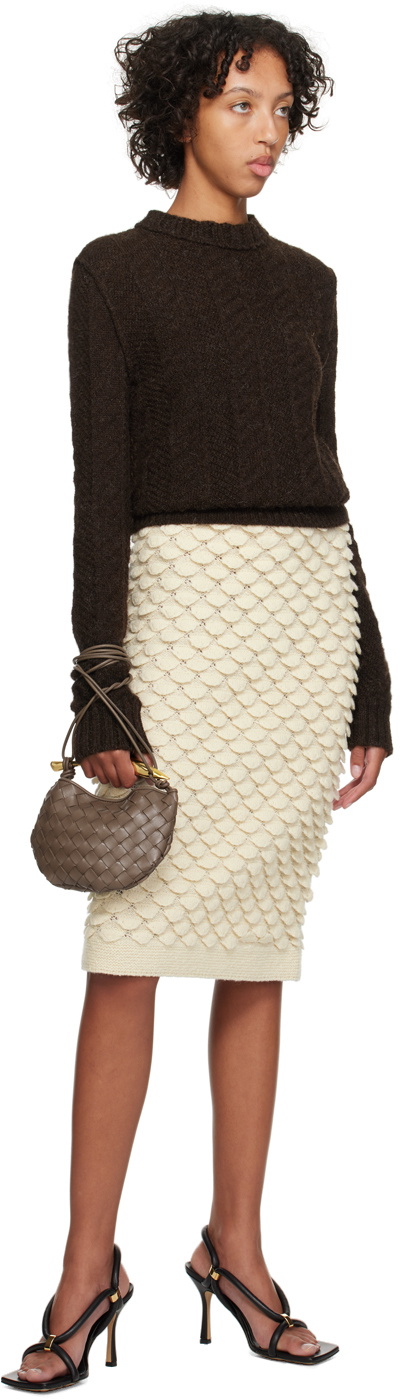 Bottega Veneta Off-White Fish Scale Midi Skirt Bottega Veneta