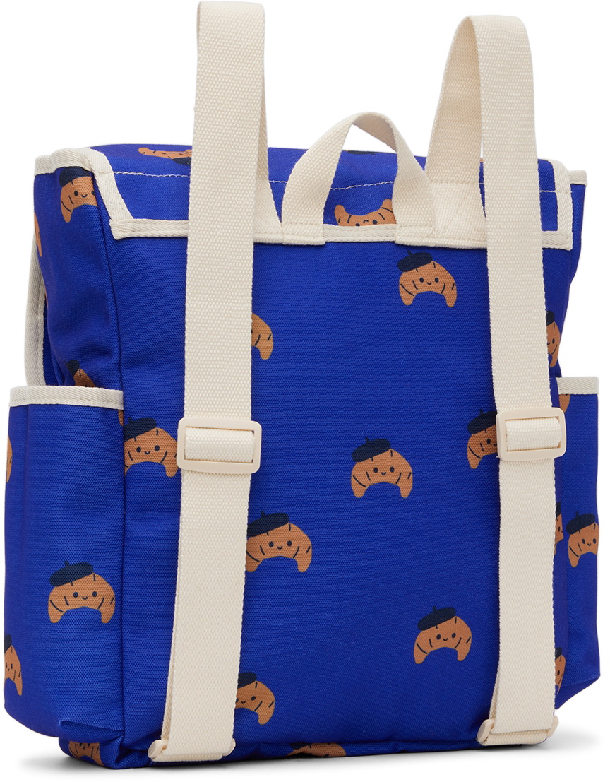 TINYCOTTONS Kids Blue Croissants Backpack TINYCOTTONS