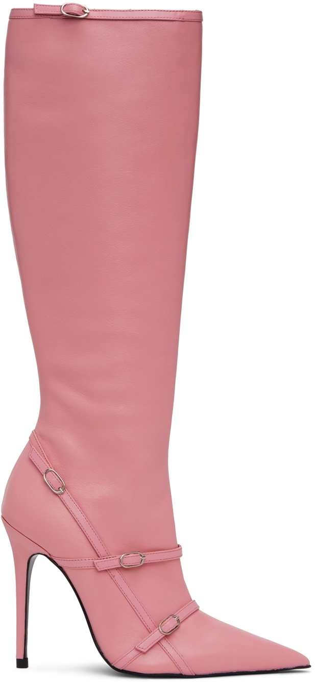 Abra Pink High Belt Boots ABRA