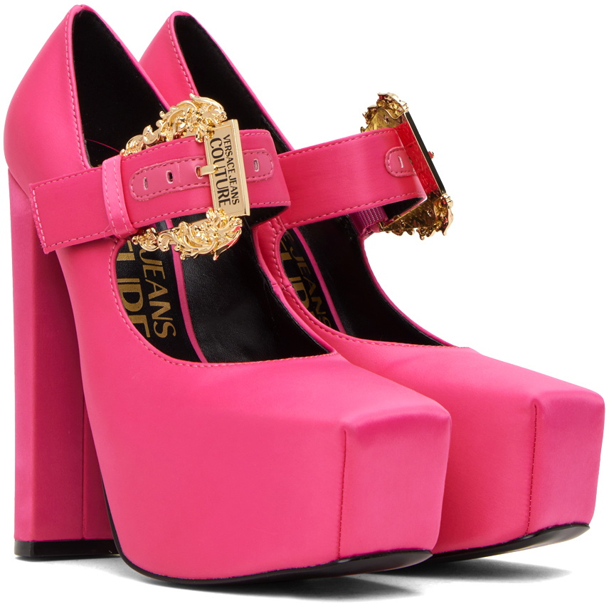 Versace Jeans Couture Pink Hurley Platform Heels Versace