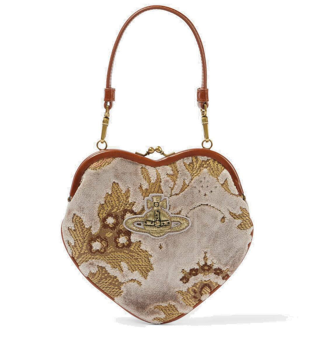 Vivienne Westwood Bella Heart Frame velvet tote bag Vivienne Westwood