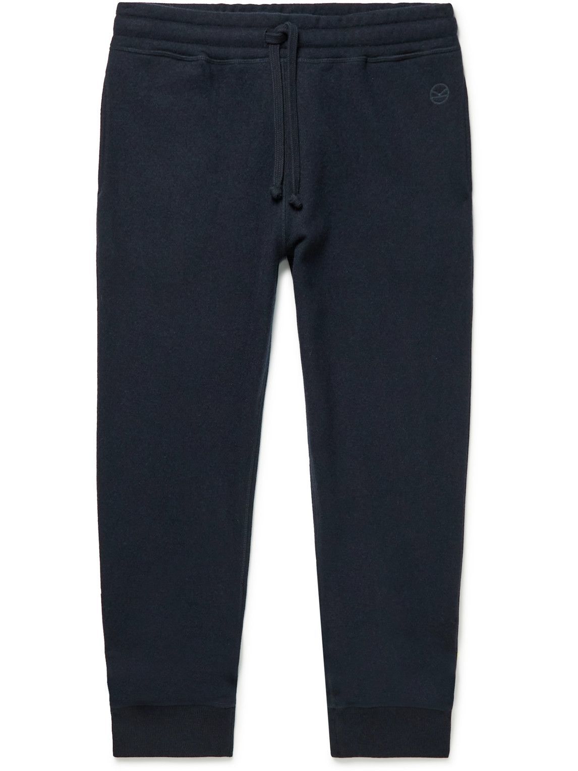 Kingsman - Slim-Fit Logo-Embroidered Brushed Cashmere Sweatpants - Blue ...