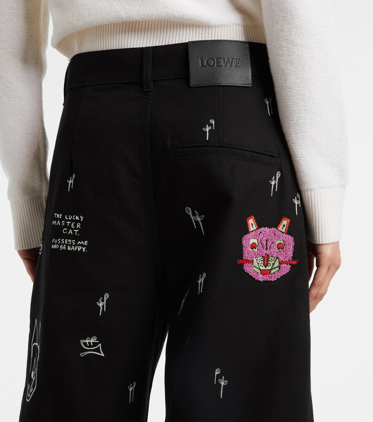 Loewe x Louis Wain embroidered wide-leg jeans Loewe