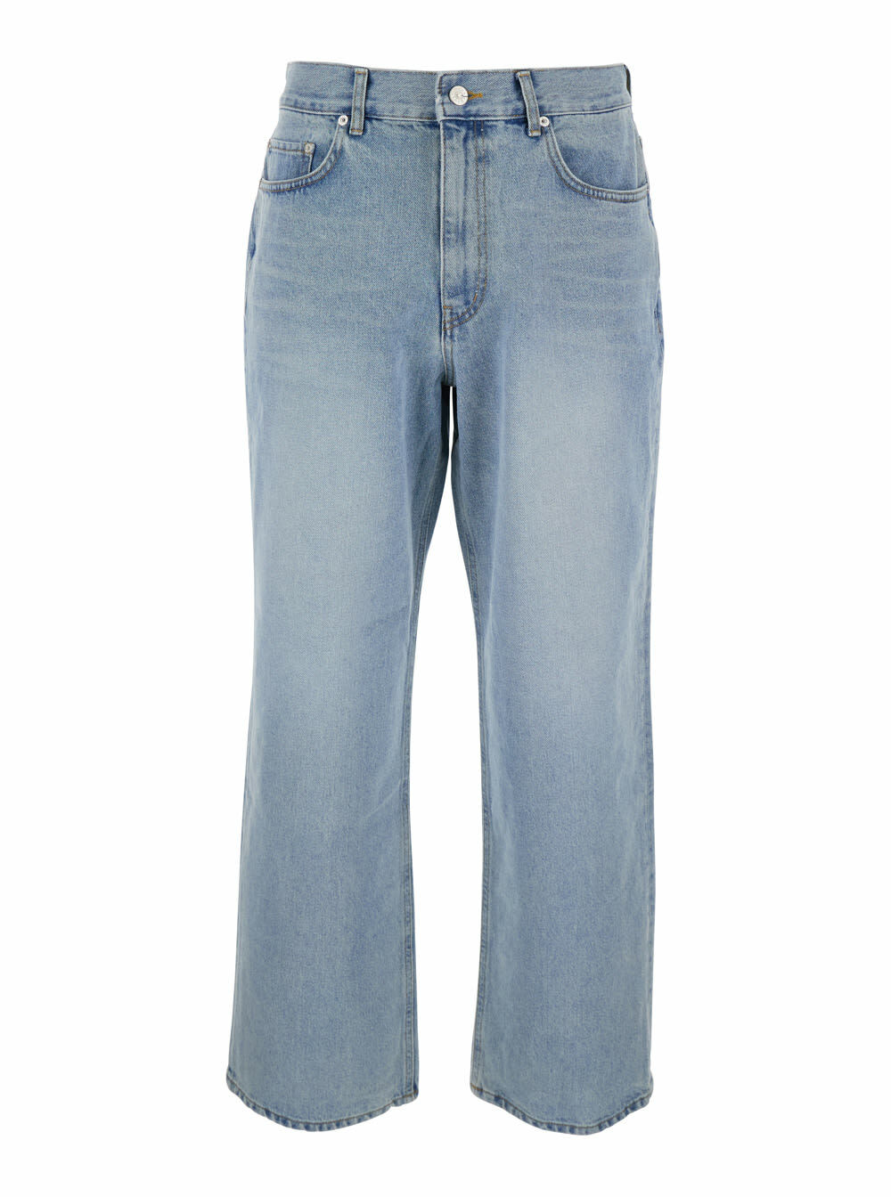 Dunst Light Blue Five Pocket Jeans With Logo Patch On The Back In Denim ...